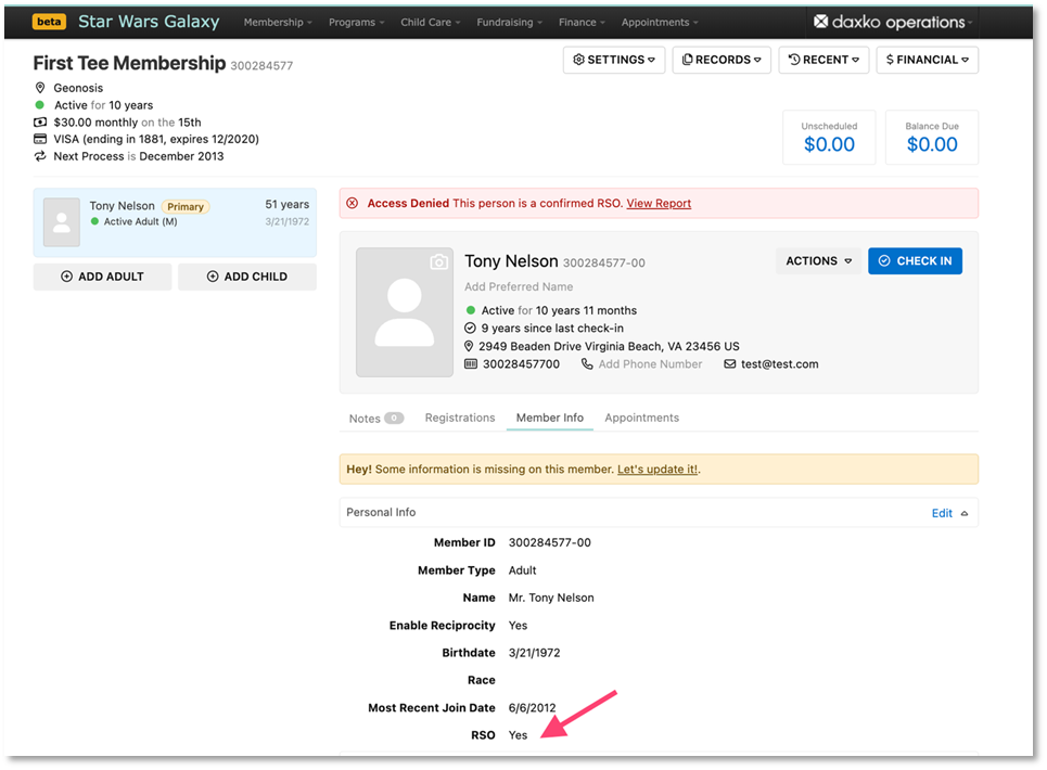 DAXKO OPERATIONS: RSO Trusted Screening User Guide